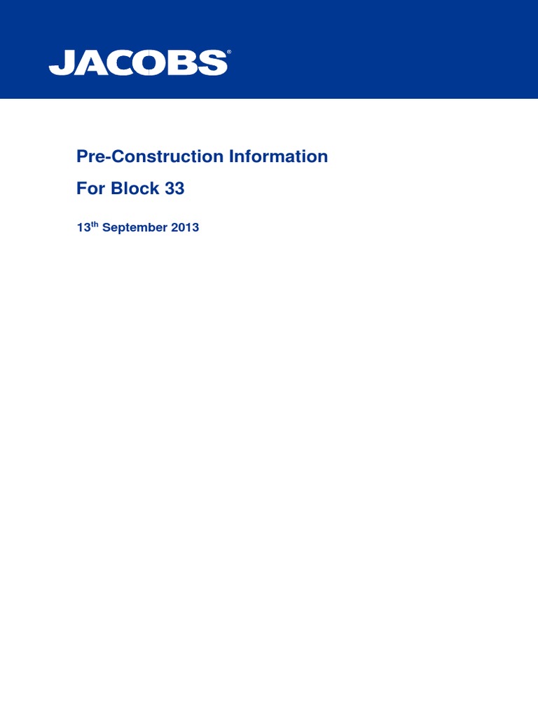 Pre-Construction Information for Block 33 | PDF | Occupational Safety ...