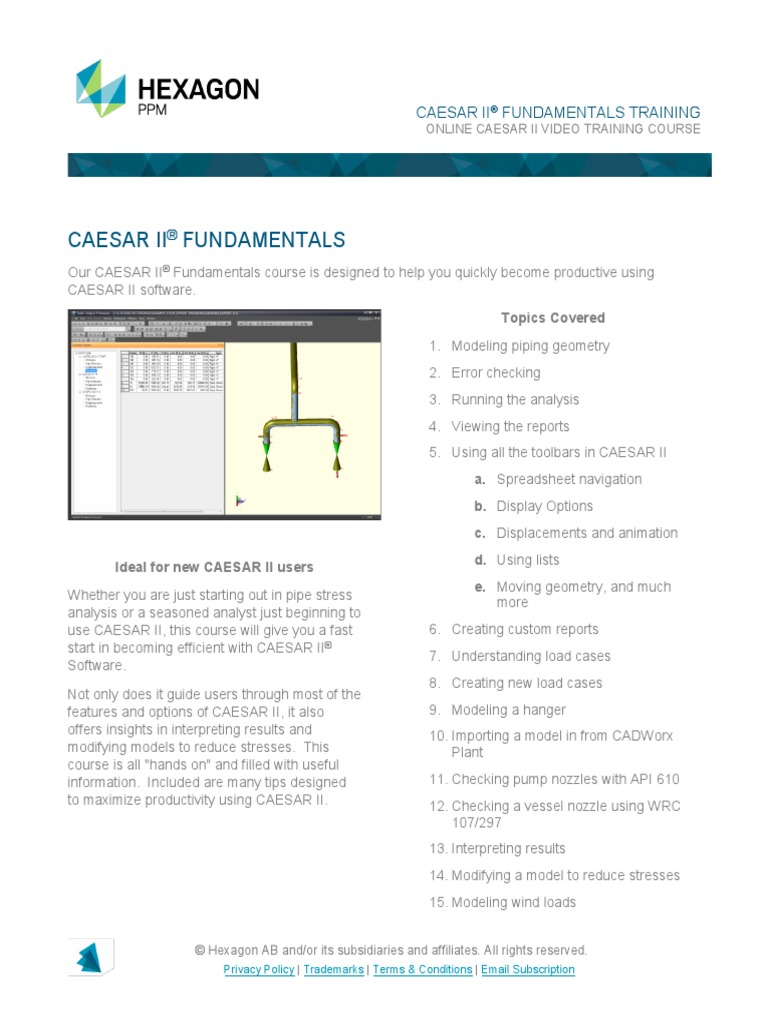 Hexagon PPM Caesar II Fundamentals Info Sheet 1 | PDF | Cyberspace | Software