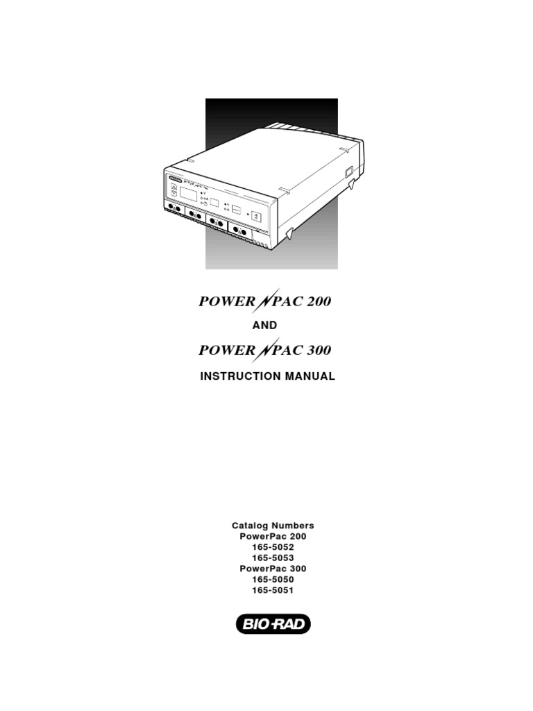 Power Pac 200: Catalog Numbers Powerpac 200 165-5052 165-5053 Powerpac ...