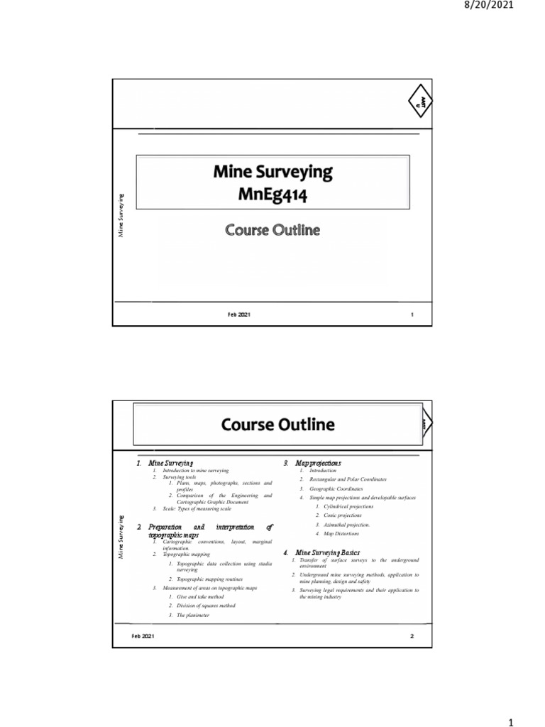 Mining Survey | PDF | Latitude | Surveying