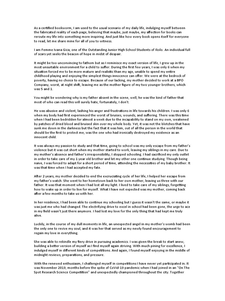 Inspirational Essay | PDF