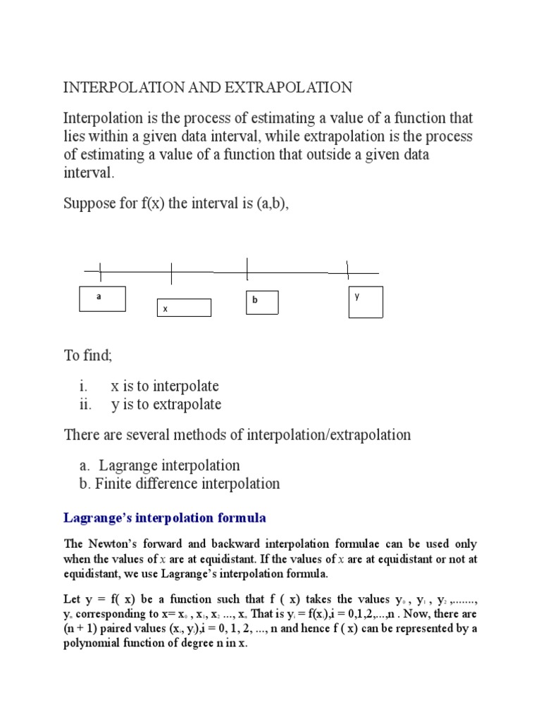 Lagrange's Interpolation Formula: A B y X | PDF | Interpolation ...