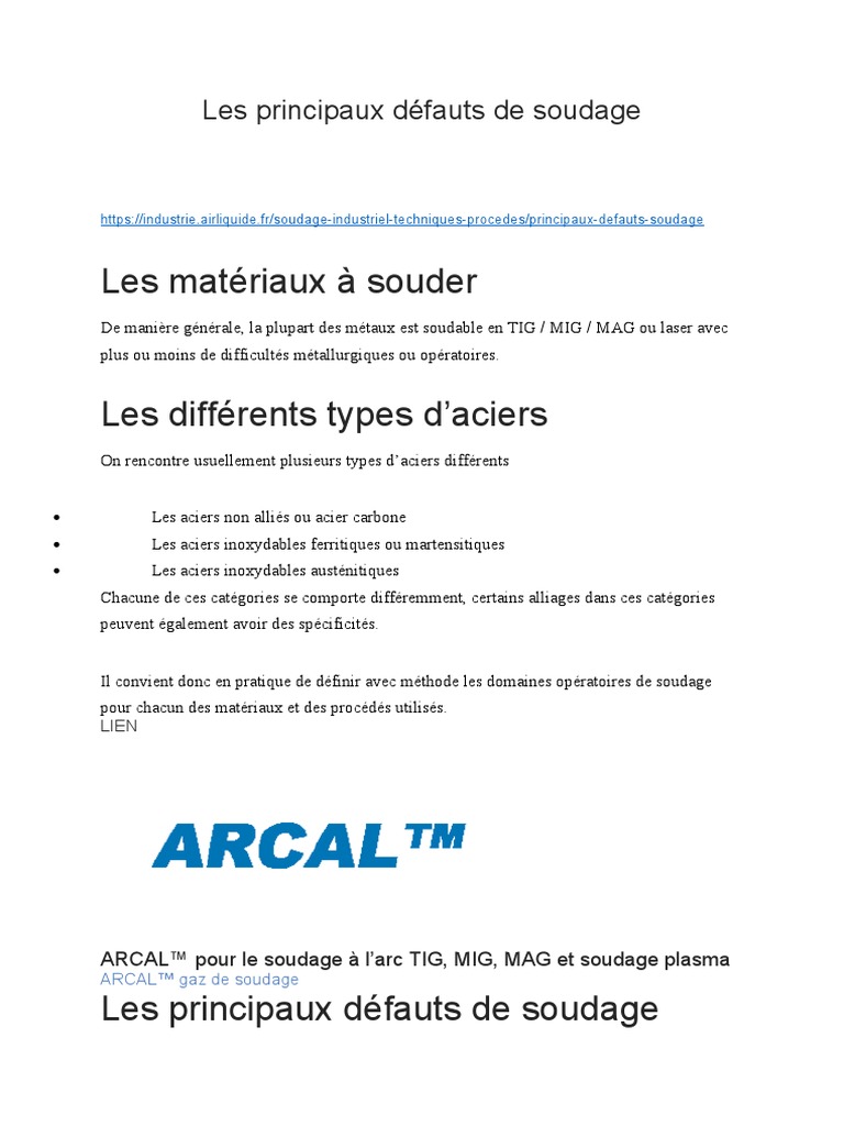 Les Principaux Défauts de Soudage | PDF | Construction | Soudage