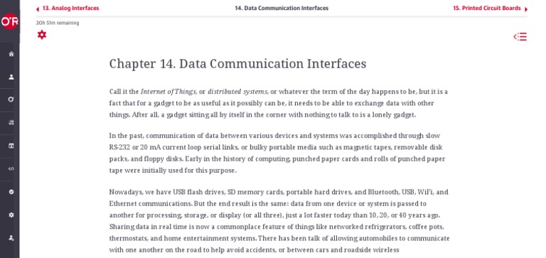 Chapter 14. Data Communication Interfaces: 20h 51m Remaining | PDF