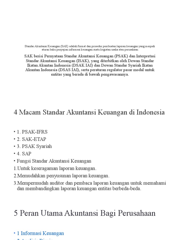 Standar Akuntansi Keuangan di Indonesia | PDF
