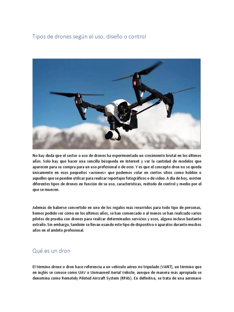 Los Tipos de Drones Según El Uso | PDF | Vehículo aéreo no tripulado ...