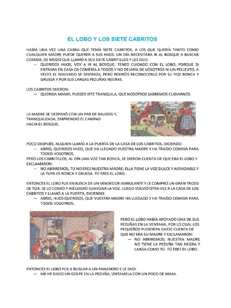 El Lobo Y Los 7 Cabritos Pdf