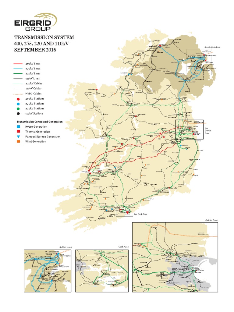 EirGrid Group Transmission System Geographic Map Sept 2016 | PDF
