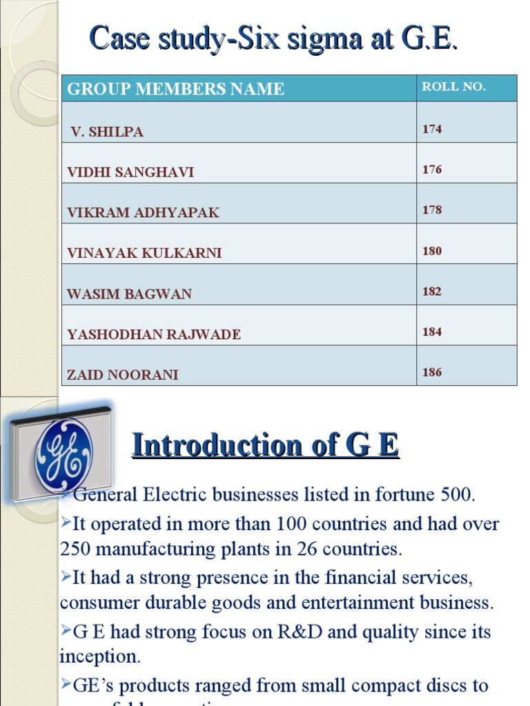 Case Study-Six Sigma at G.E | PDF | Six Sigma | Business
