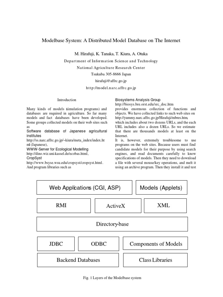 Modelbase System: A Distributed Model Database On The Internet | PDF | Web Server | Internet & Web