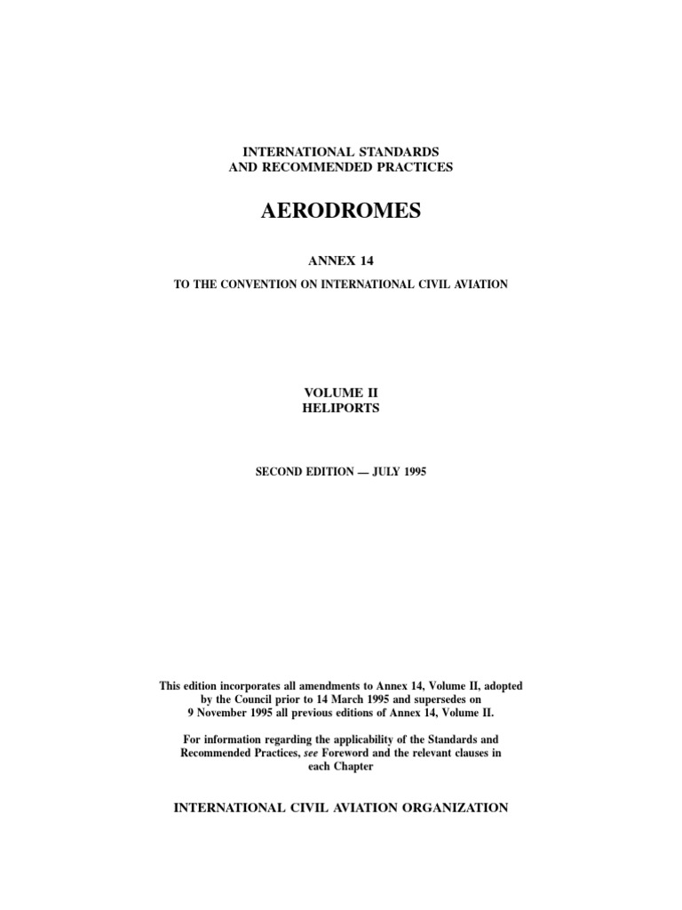 ANNEX 14 - Aerodromes (Volume II) | PDF | Geodesy | Sea Level