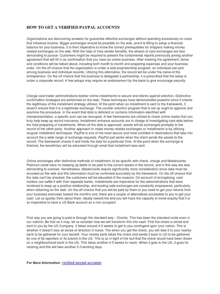 Obtaining a Verified PayPal Account: Requirements, Benefits, and Payment Options for ...