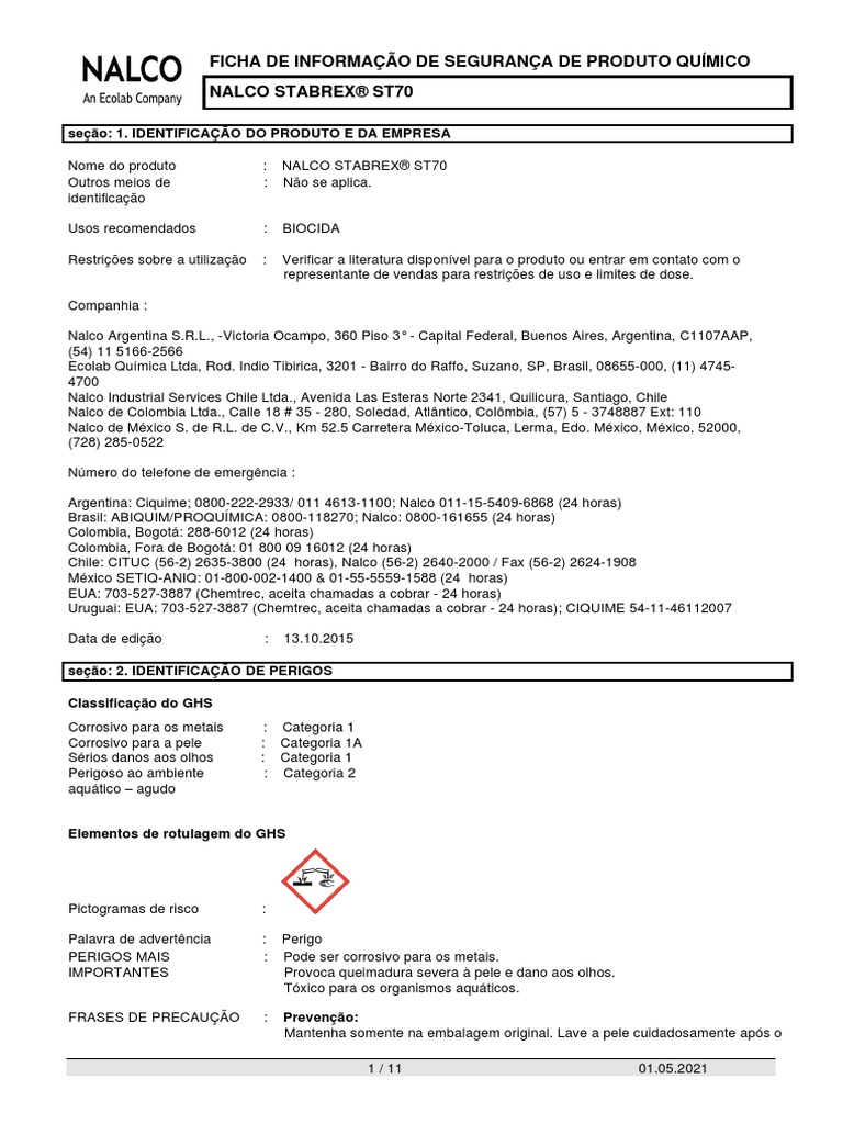 117 - Strabex ST 70 | PDF | Desperdício | Cloro
