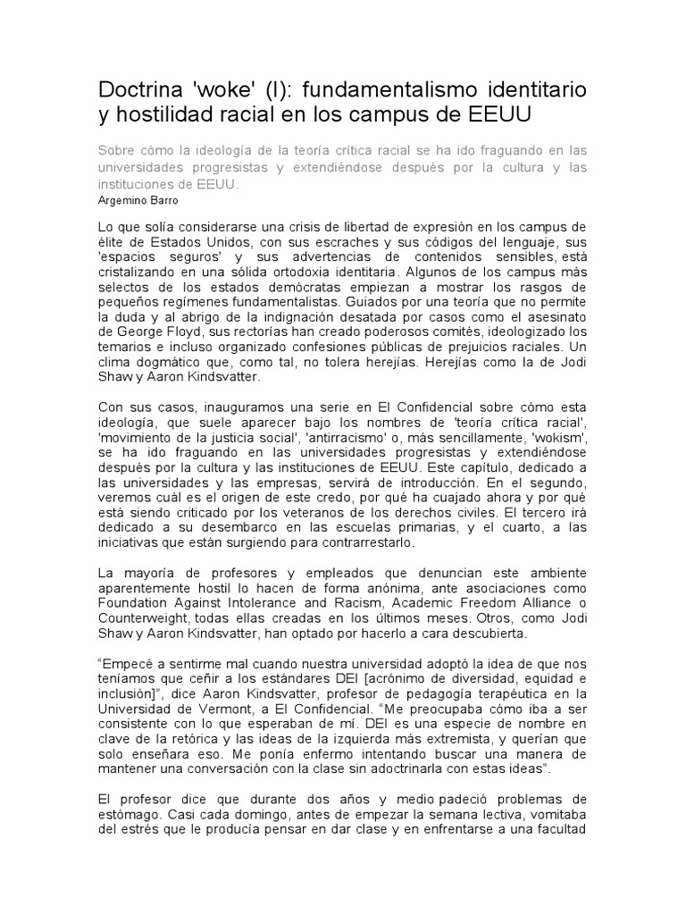 Doctrina Woke | PDF | Racismo | Discriminación y relaciones raciales