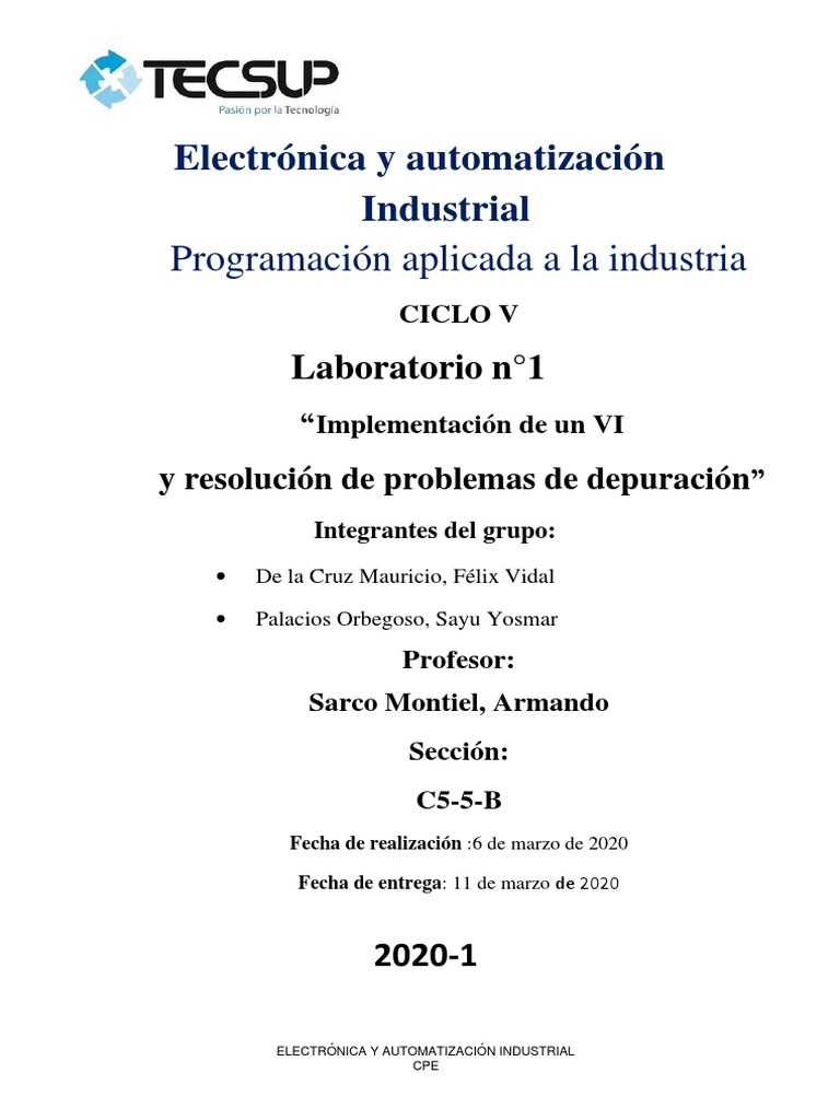 Lab 1 Implementacion de Un VI | PDF | Programación de computadoras ...
