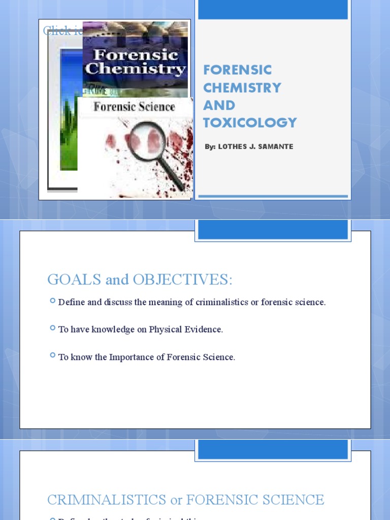 Forensic Chemistry and Toxicology Overview | PDF | Forensic Science ...