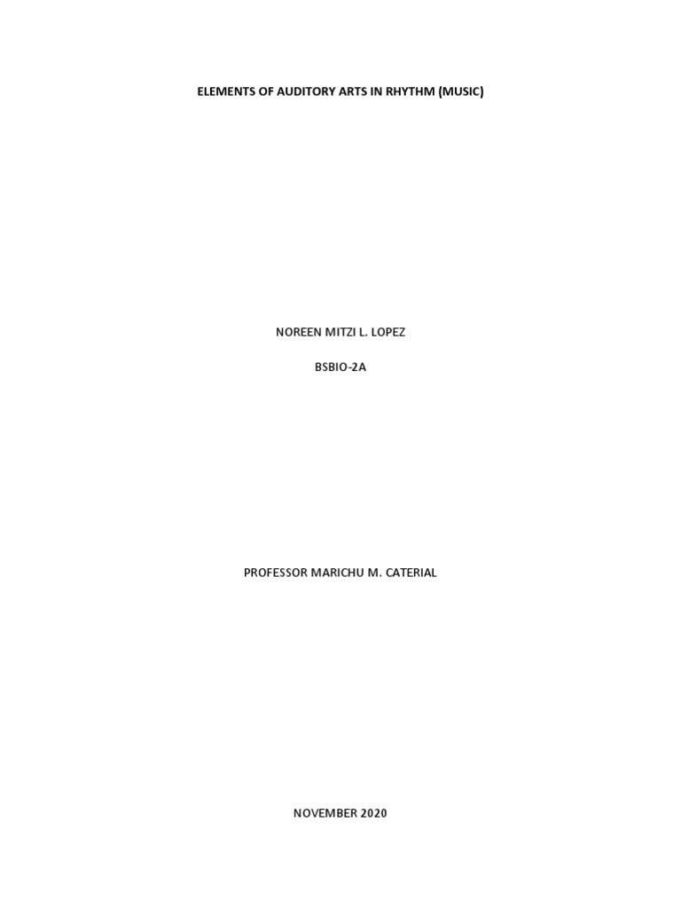 Elements of Auditory Arts | PDF | Tempo | Rhythm