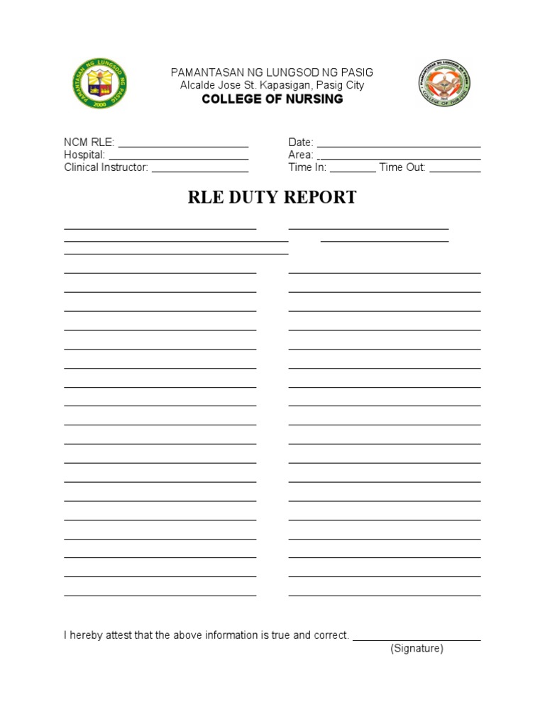 RLE Duty Report..Format | PDF | Science & Mathematics | Religion ...