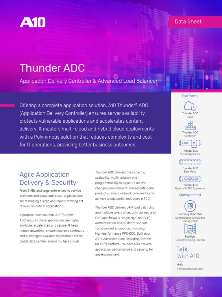 Thunder ADC: Agile Application Delivery & Security | PDF | Cloud Computing | Load Balancing ...