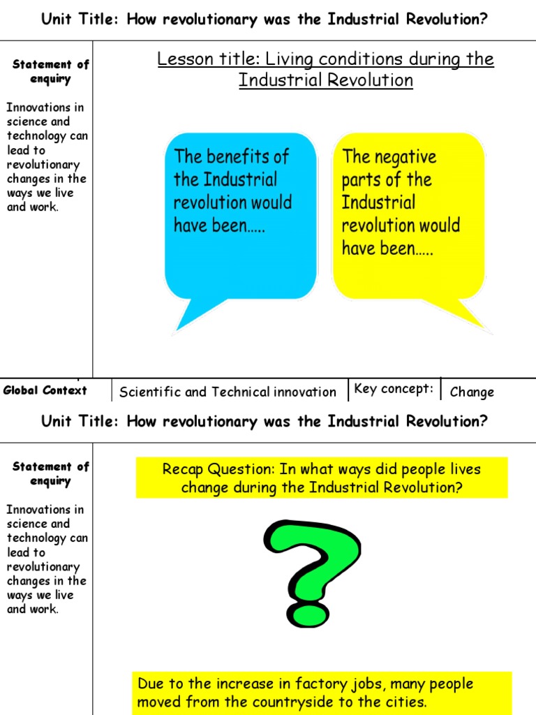 Industrial Revolution Living Conditions Analysis | PDF | Innovation ...
