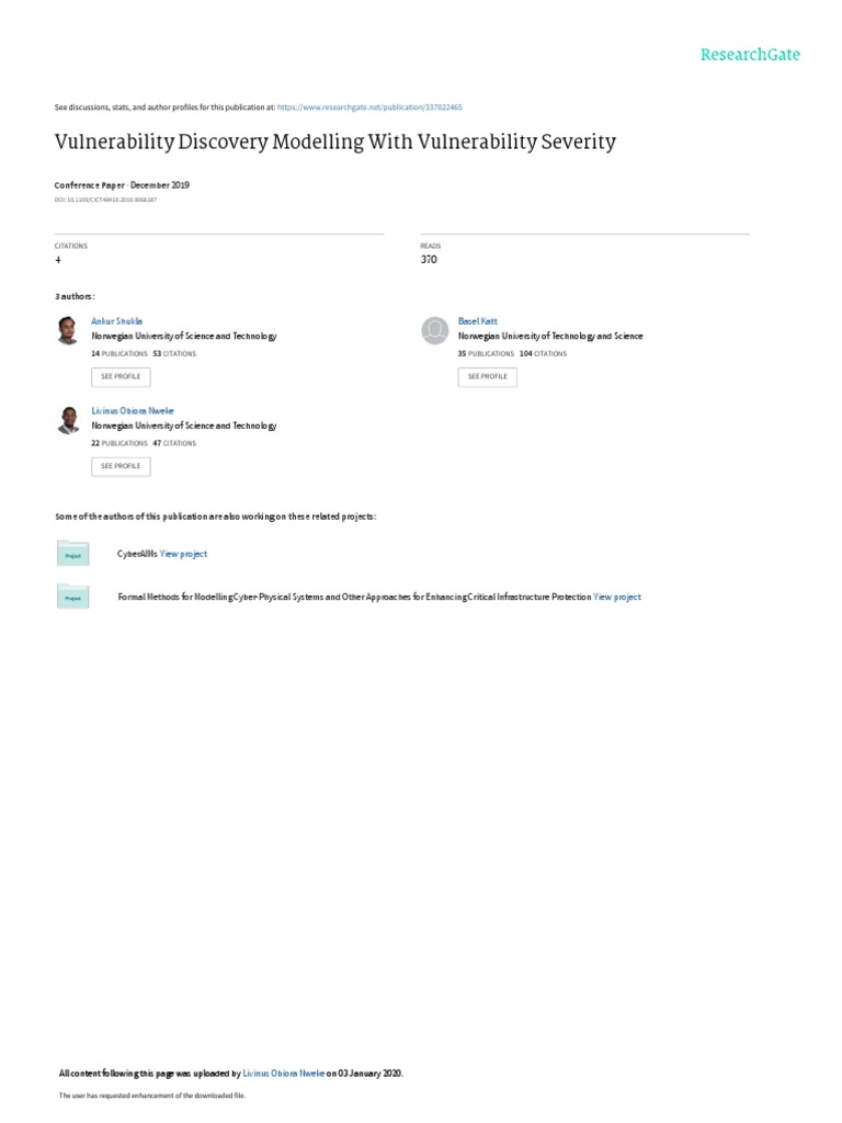 Vulnerability Discovery Modelling With Vulnerability Severity Pdf Mean Squared Error 