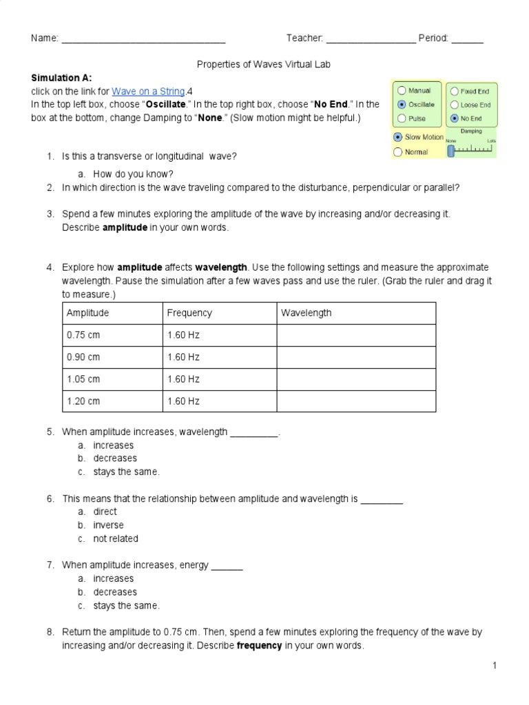 Properties of Waves Lab Guide | PDF | Waves | Wavelength
