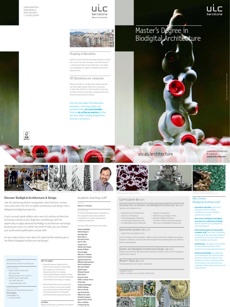 Masters Degree In Biodigital Architecture Pdf Academic Degree