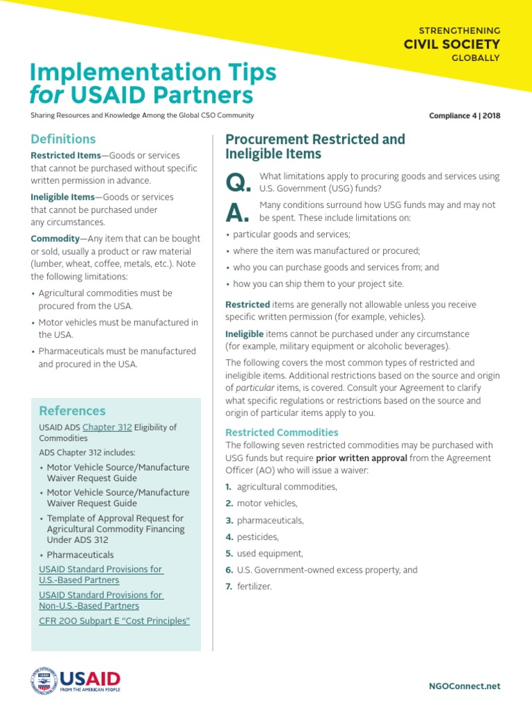 Compliance - Procurement Restricted and Prohibited Items | PDF | United ...