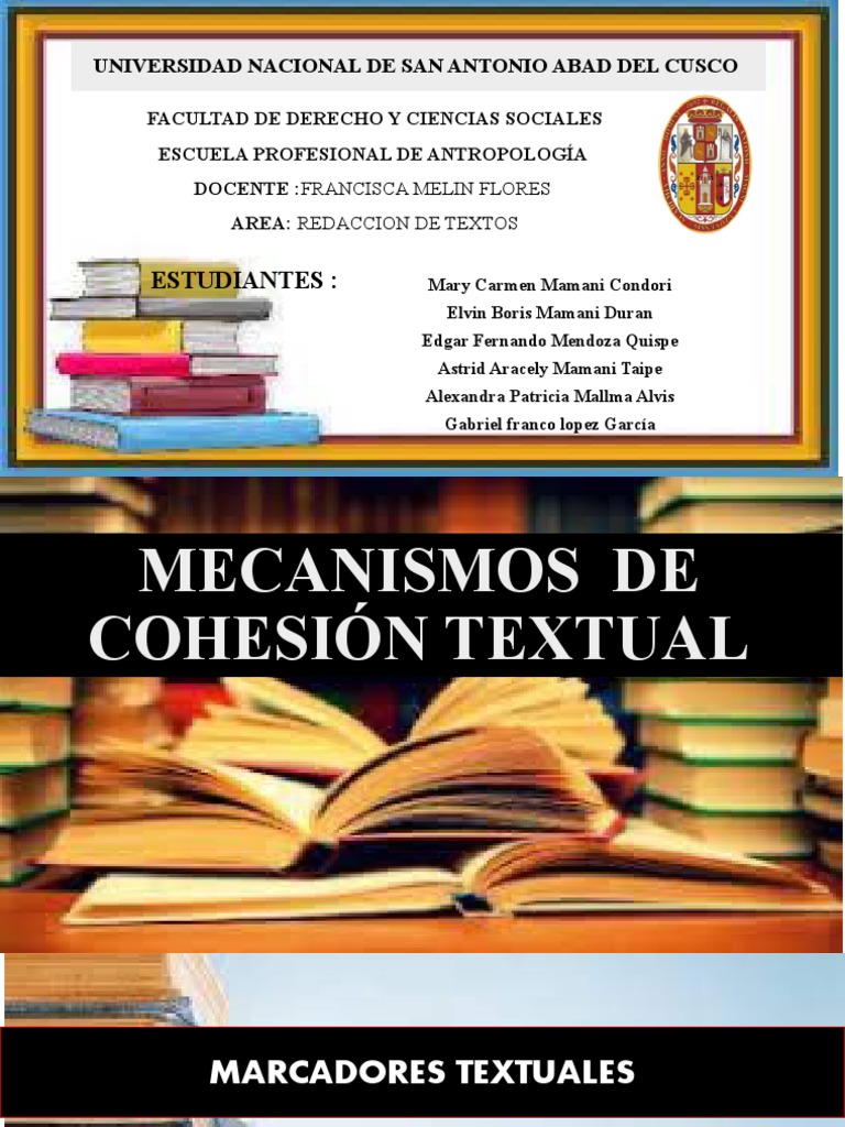 Mecanismos de Cohesion Textual Word | PDF | Palabra | Pronombre Mecanismos de Cohesion Textual Word | PDF | Palabra | Pronombre
