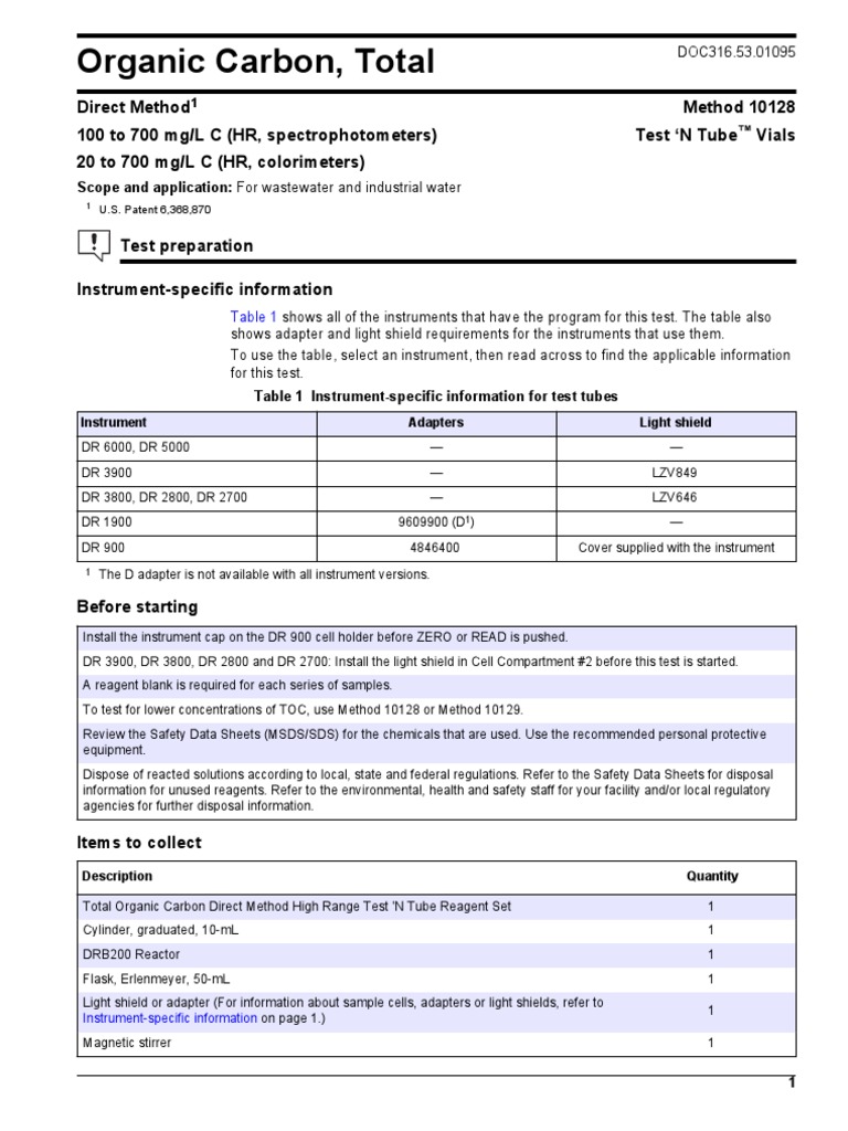 Prueba Nitrogeno Total, Persulfate Digestion HR Method 10072, Test 'N ...