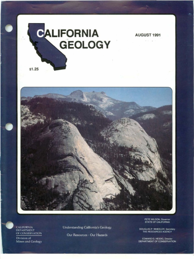 California Geology Magazine August 1991 | Earth Sciences | Geology
