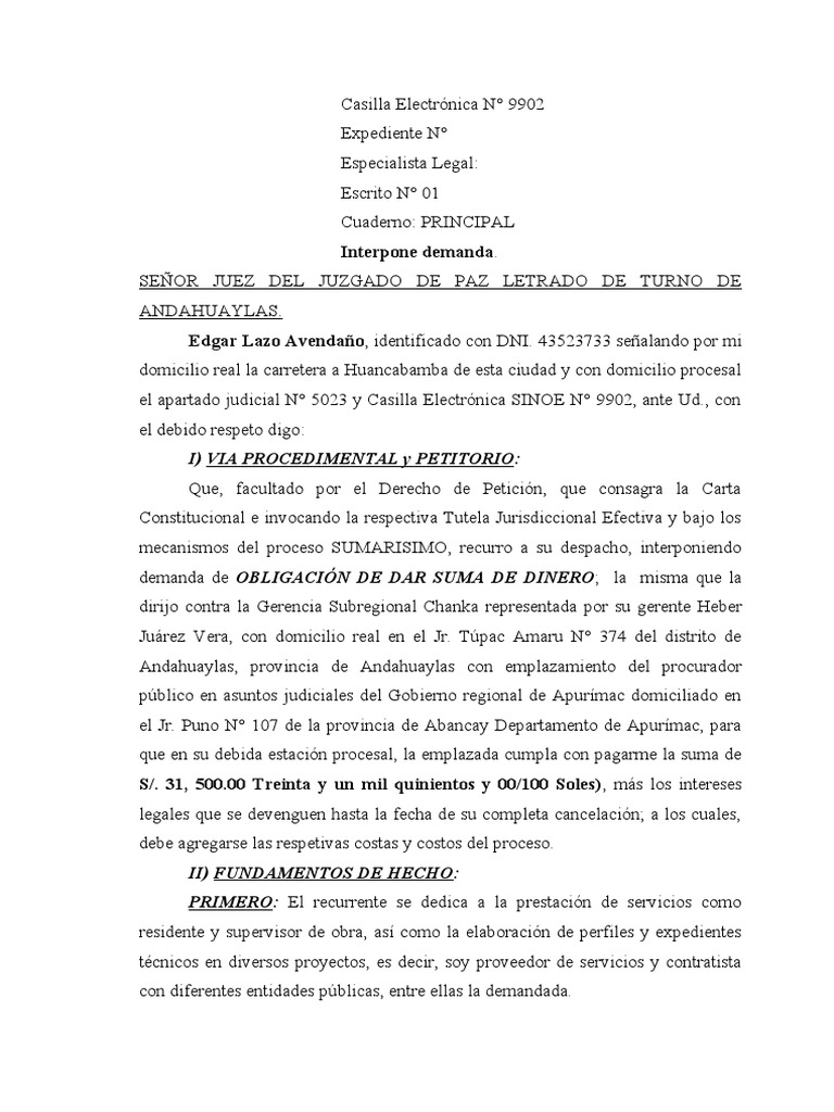 Edgar Lazo | PDF | Demanda judicial | Principios éticos