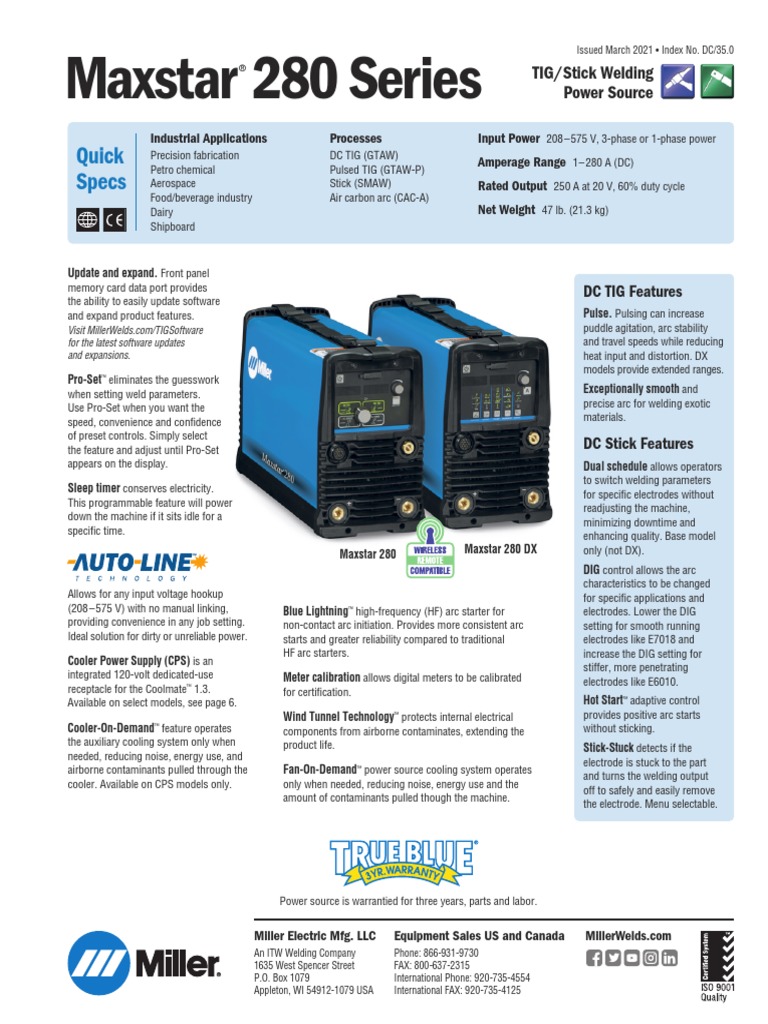 DC350 Maxstar 280 Series English | PDF | Construction | Welding