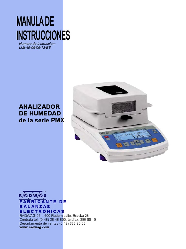 Termobalanza Radwag Es | PDF | Humedad | Calibración