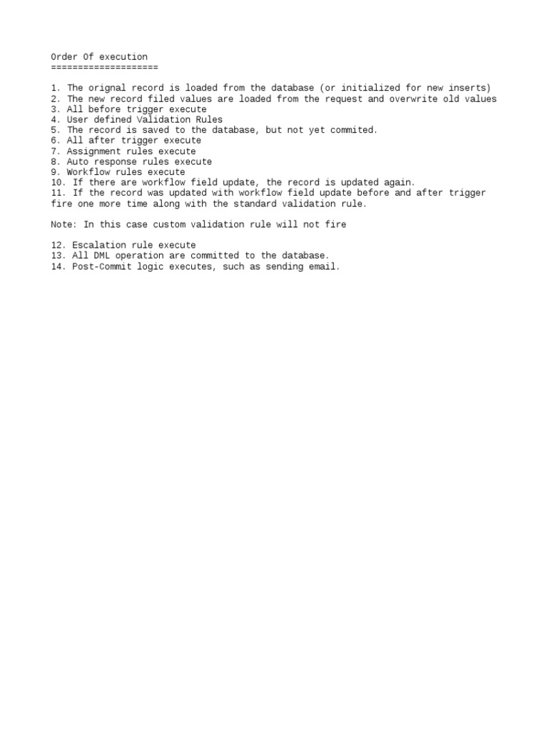 Order of Execution Salesforce | PDF