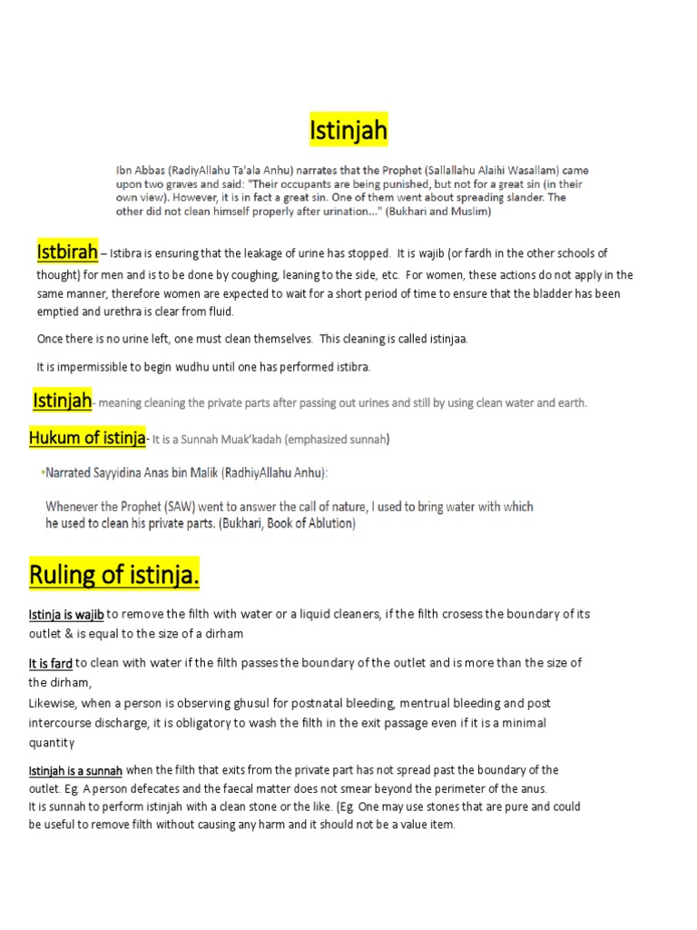 Overview Istinja | PDF