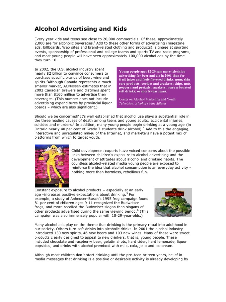 Youth Targeted Alcohol Ads | PDF | Alcoholic Drinks | Advertising