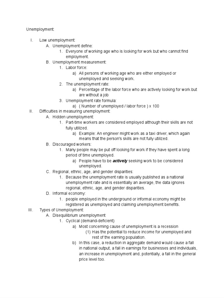 Types and Impact of Unemployment | PDF | Economies | Economics