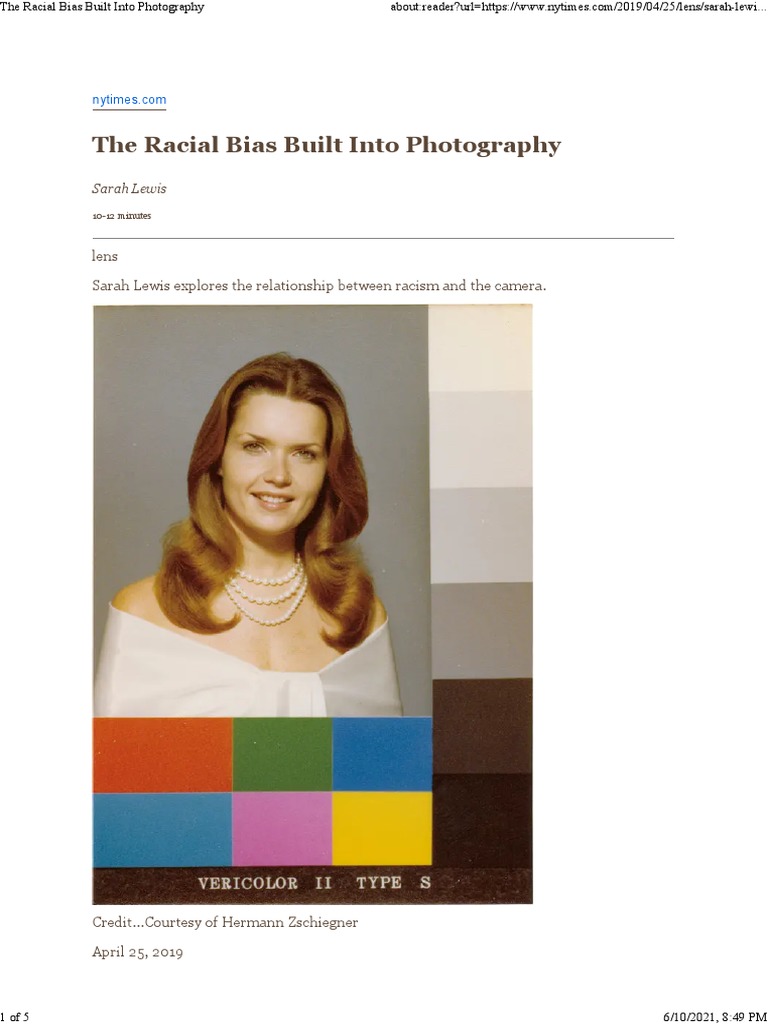 The Racial Bias Built Into Photography | PDF | Digital Photography ...