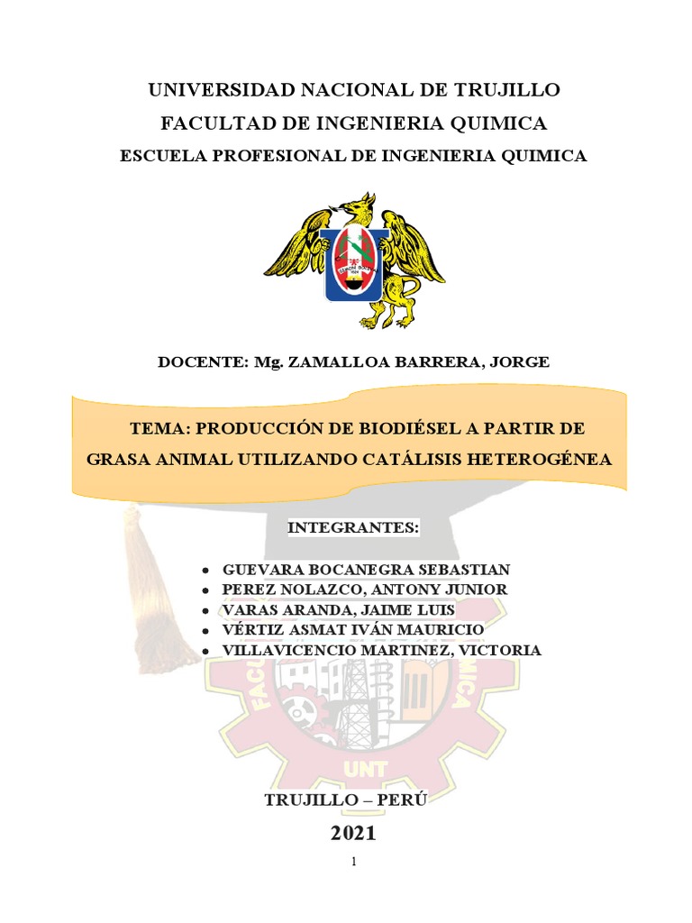 Producción de Biodiésel con Grasa Animal | PDF | Biodiésel | Energía ...