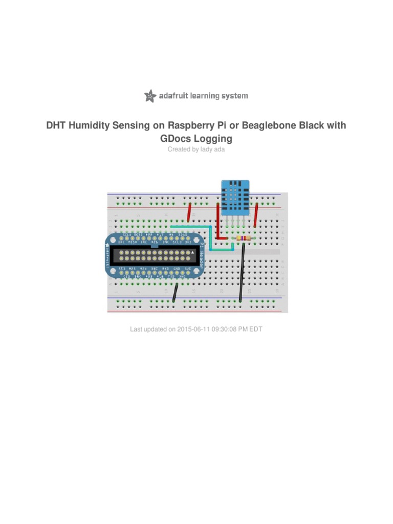 DHT Humidity Sensing On Raspberry Pi or Beaglebone Black With Gdocs Logging | PDF | Raspberry Pi ...