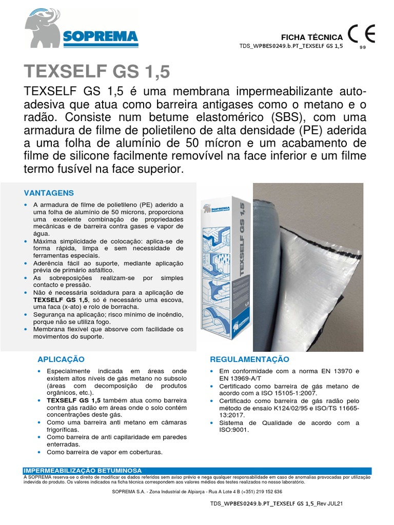 TDS - WPBES0249.b.PT - TEXSELF GS 1,5 | PDF | Gases | Química