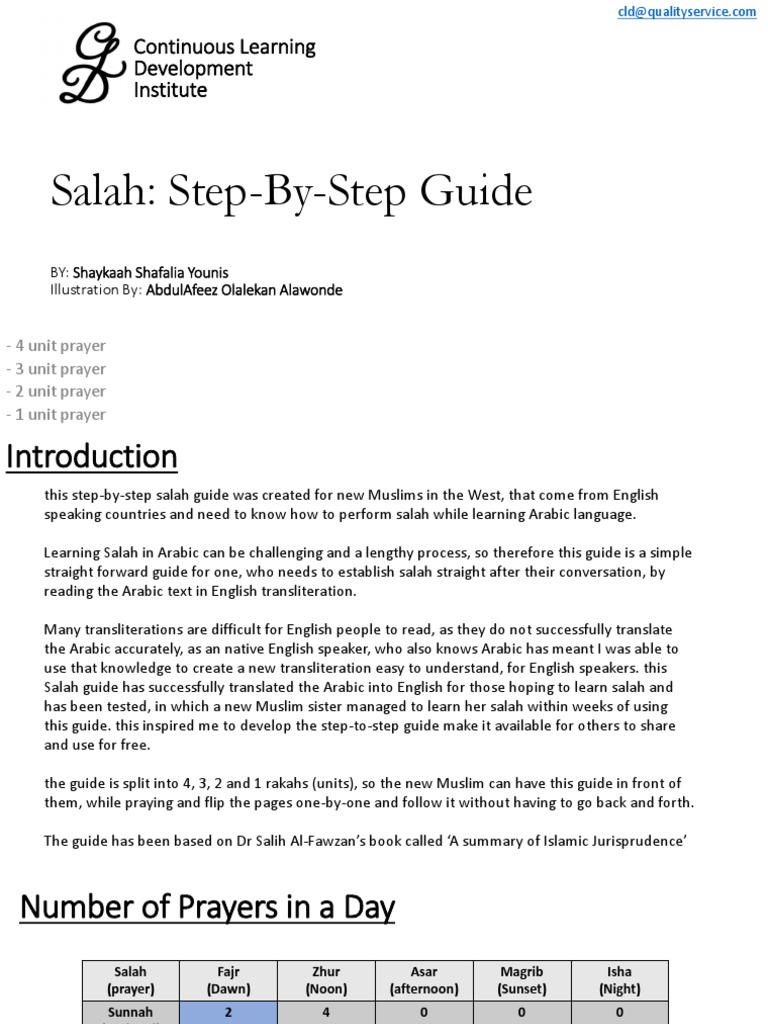 Salah: Step-By-Step Guide: Continuous Learning Development Institute ...