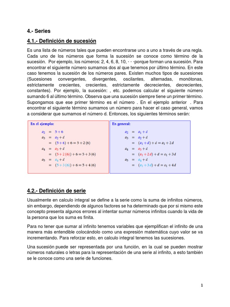 Calculo Integral - Series | PDF | Series (Matemáticas) | Secuencia