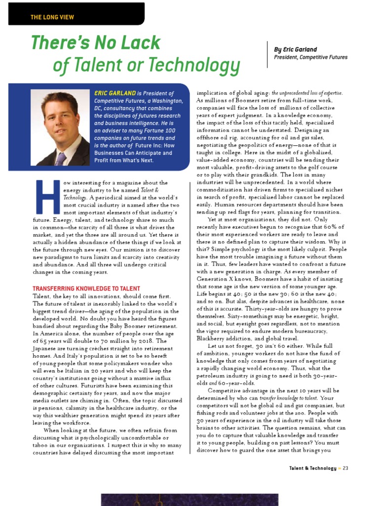 Eric Garland - Talent and Technology | PDF | Science And Technology ...