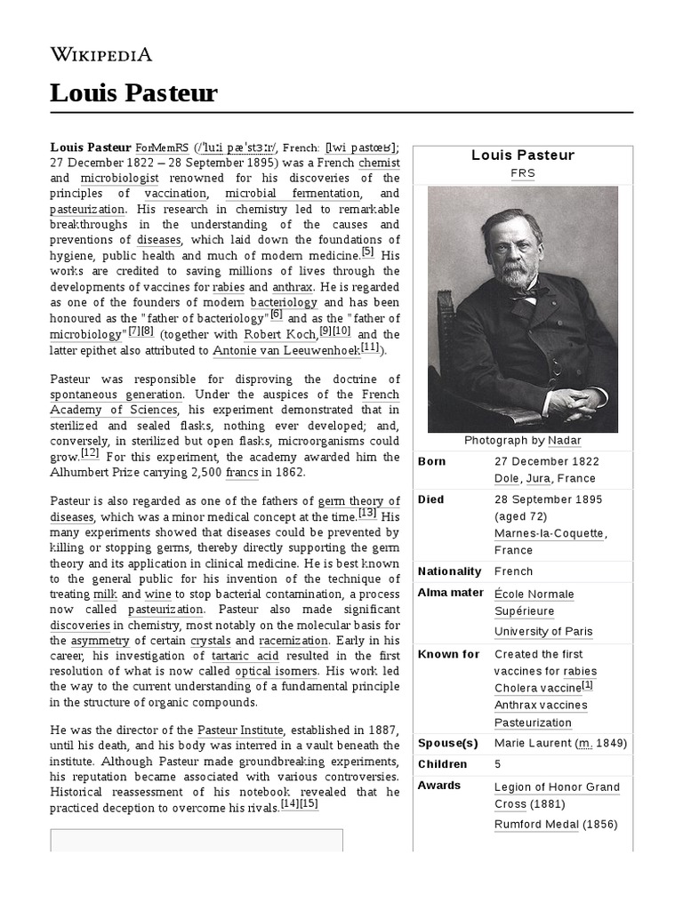 Louis Pasteur | PDF | Louis Pasteur