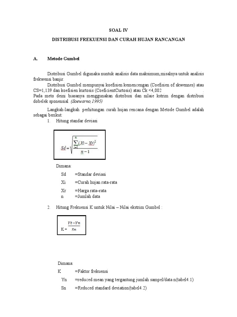 Analisis Curah Hujan Metode Gumbel dan Log Pearson | PDF | Teknologi ...
