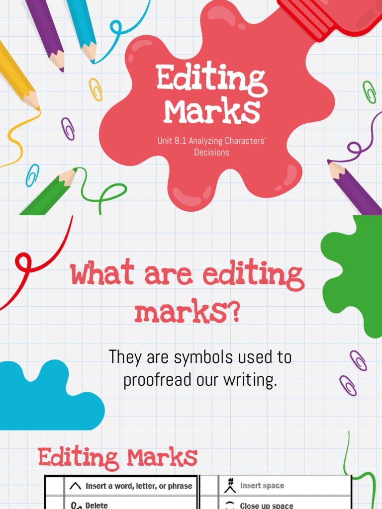 Editing Marks for Character Analysis | PDF