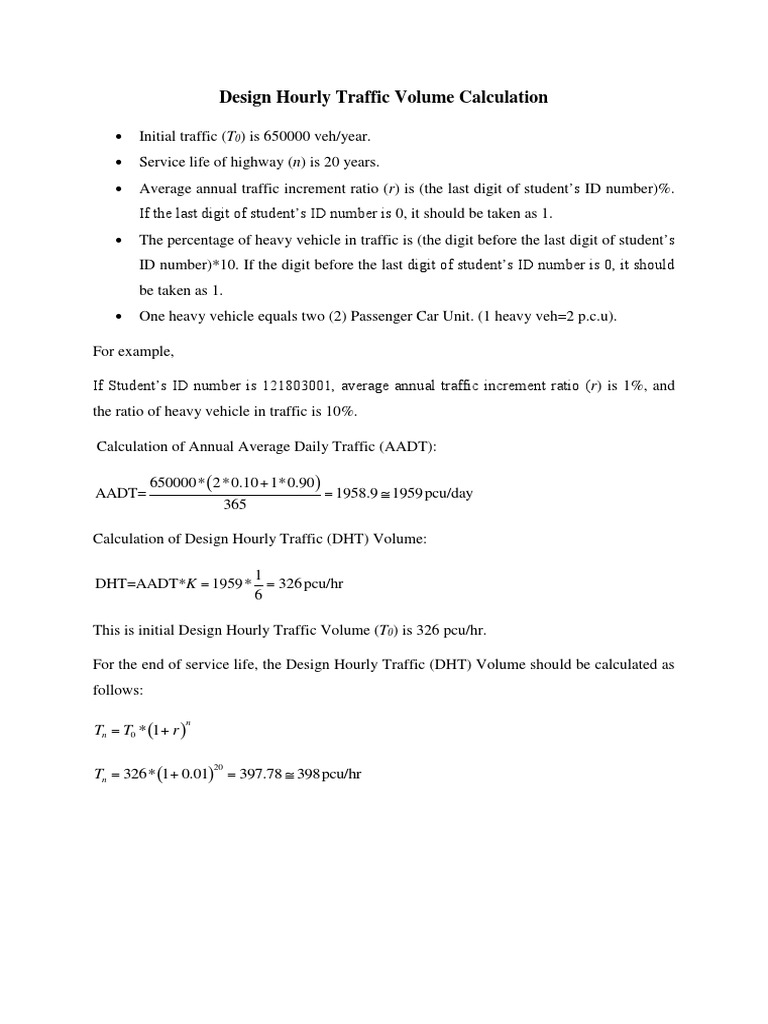 Design Hourly Traffic Volume Calculation 1475583843 | PDF | Business ...
