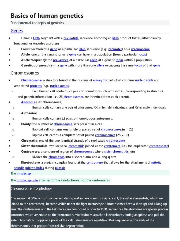 Basics of Human Genetics - AMBOSS | PDF | Zygosity | Allele